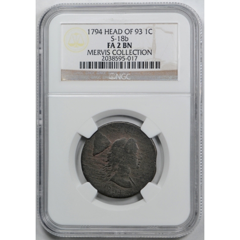 1794 Head of 1793 Liberty Cap Large Cent S-18b 1C NGC FR 2 S 18 B HD 93