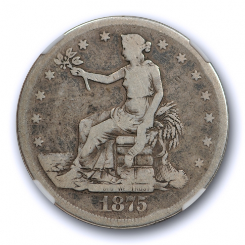 1875 $1 Trade Dollar NGC VG 8 Very Good Key Date Philadelphia P Mint ...