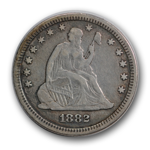 1882 25C Liberty Seated Quarter Very Fine VF Low Mintage R648
