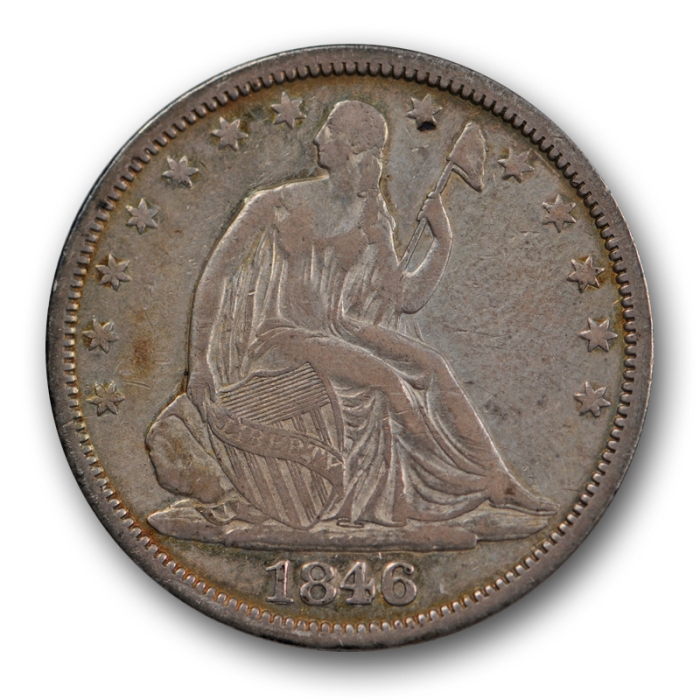 1846-O 50C Medium Date Liberty Seated Half Dollar Very Fine to Extra Fine R1416