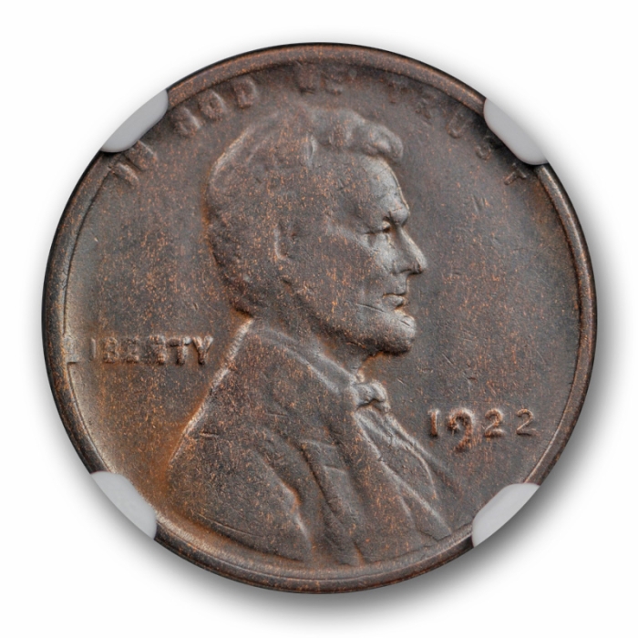 1922 No D 1c Strong Reverse Lincoln Wheat Cent NGC XF Extra Fine Details