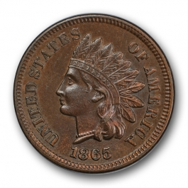 1865 1C Plain 5 RPD FS-303 S-3 Indian Cent Uncirculated Snow 3 R123