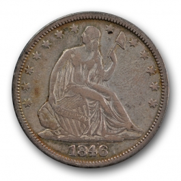 1846-O 50C Medium Date Liberty Seated Half Dollar Very Fine to Extra Fine R1416