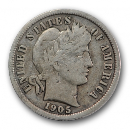 1905-O 10C Micro O Barber Dime Very Fine VF Tough Variety R1436