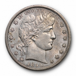 1895 O 50C Barber Half Dollar About Uncirculated to Mint State Toned Better Date