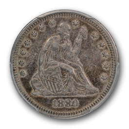 1880 Liberty Seated Quarter PCGS XF 45 Extra Fine to AU Key Date Coin