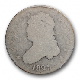 1825/4/(2) 25C Browning 2 Capped Bust Quarter PCGS AG 3 About Good 1825