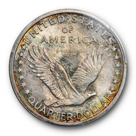 1917 25C Type 1 Standing Liberty Quarter PCGS MS 63 FH Full Head ...