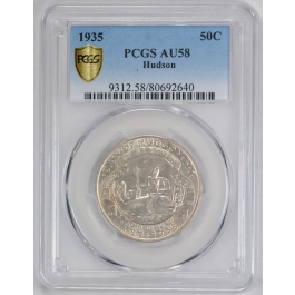 1936 Hudson 50C Silver Commemorative Half Dollar PCGS AU 58