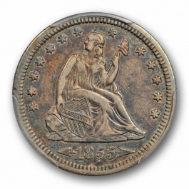 1855 S 25C Seated Liberty Quarter PCGS VF 30 Very Fine Looks Extra Fine ...