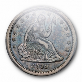 1839 25C No Drapery Seated Liberty Quarter PCGS XF 40 Extra Fine Toned Original